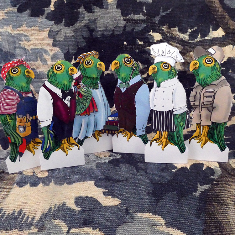Parrot Collection Paper Doll Green - Friday House